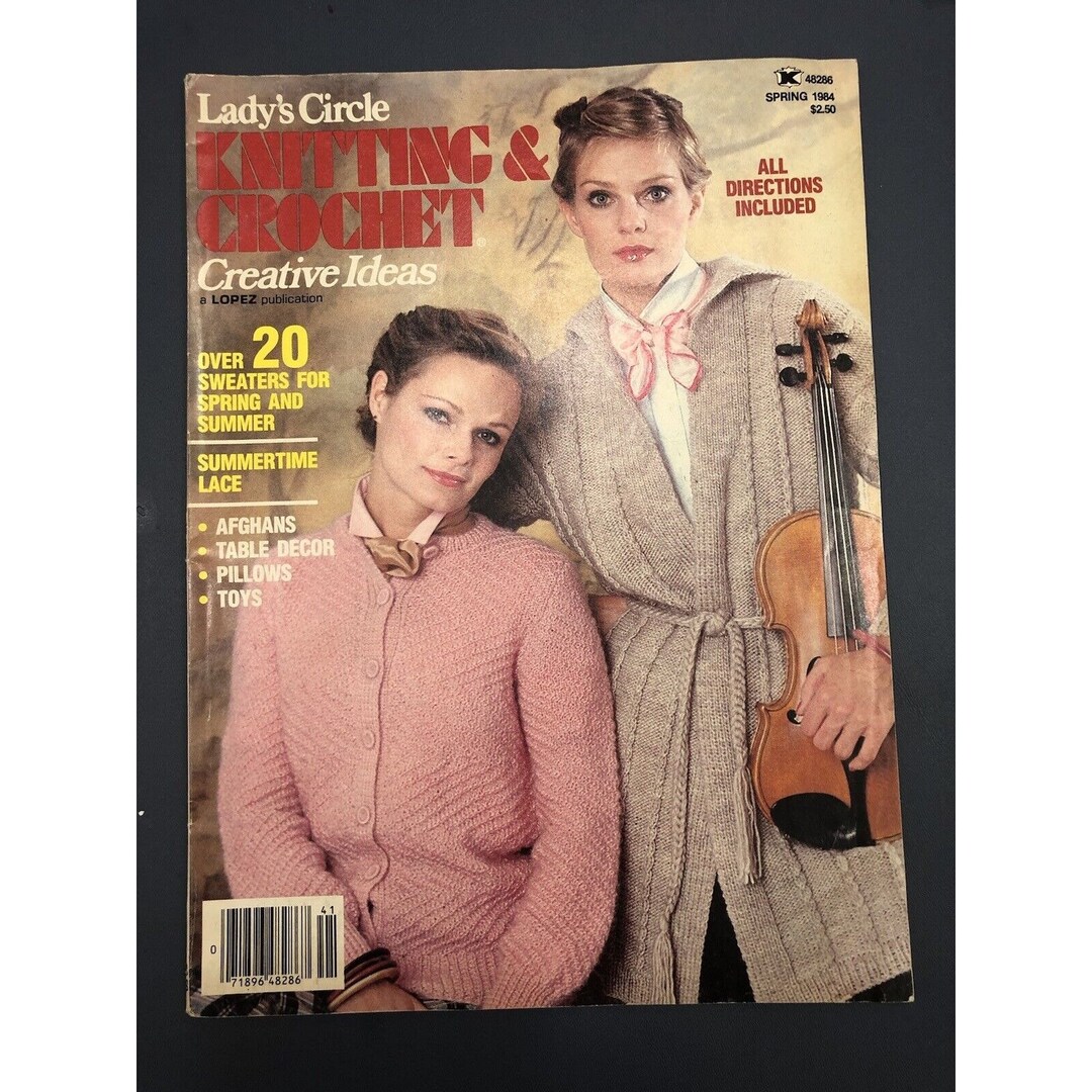 Vintage 1984 Lady's Circle Knitting & Crochet Magazine Sweaters Spring ...