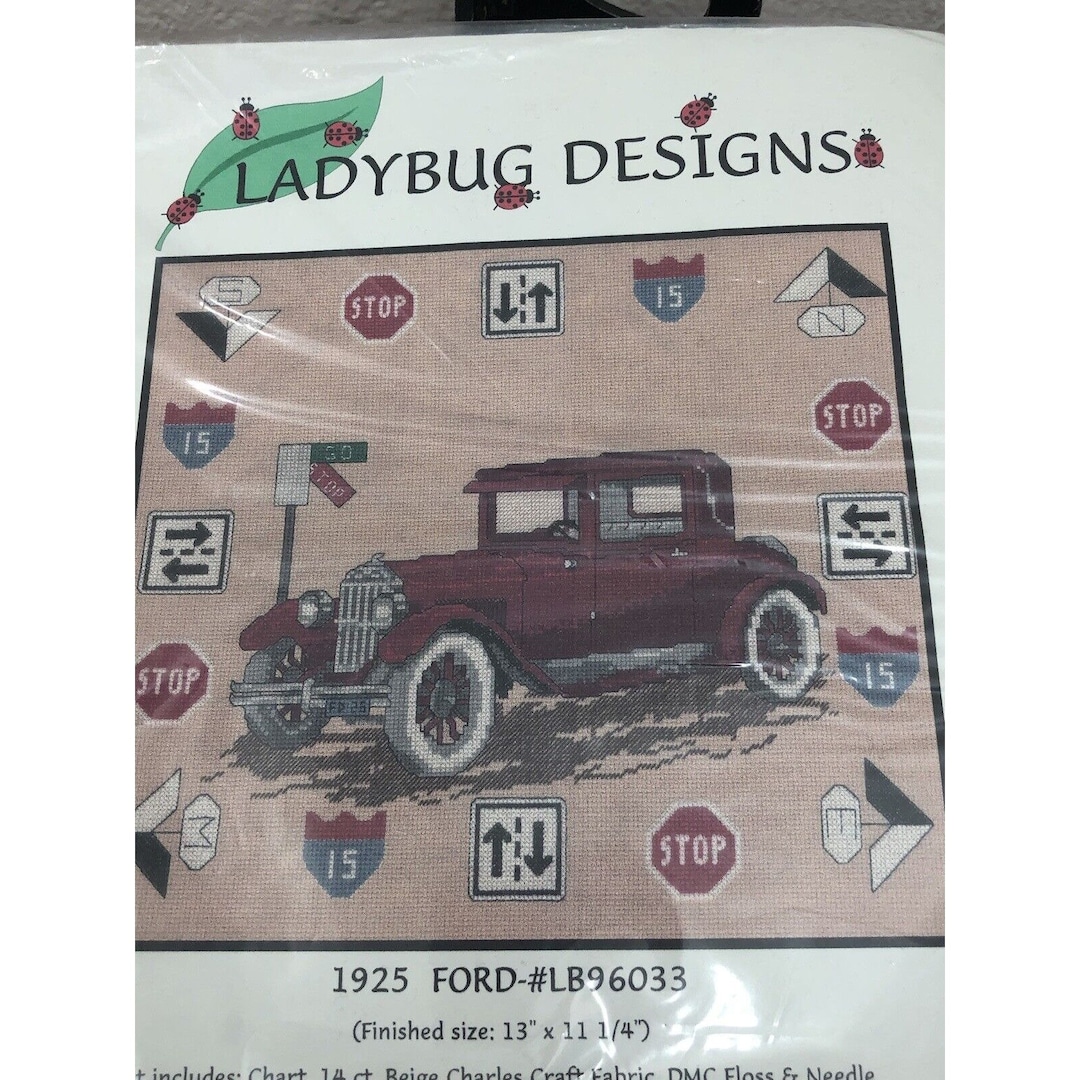 New Lady Bug Designs 1925 Ford Cross Stich Kit LB96033 14ct Aida Antique Car - Etsy