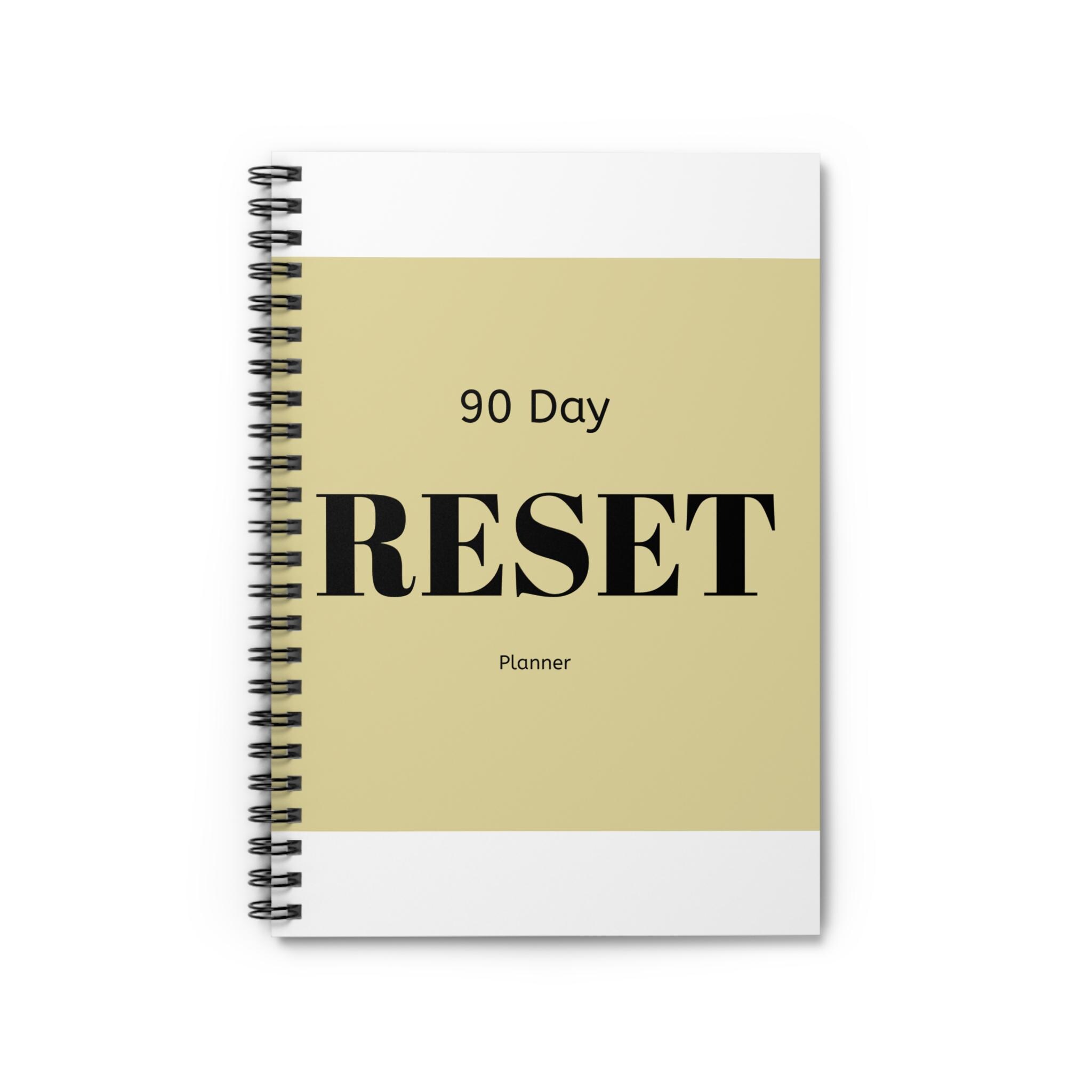 90 Day Reset Planner - 3 Month Goal Journal, Minimalist Productivity ...