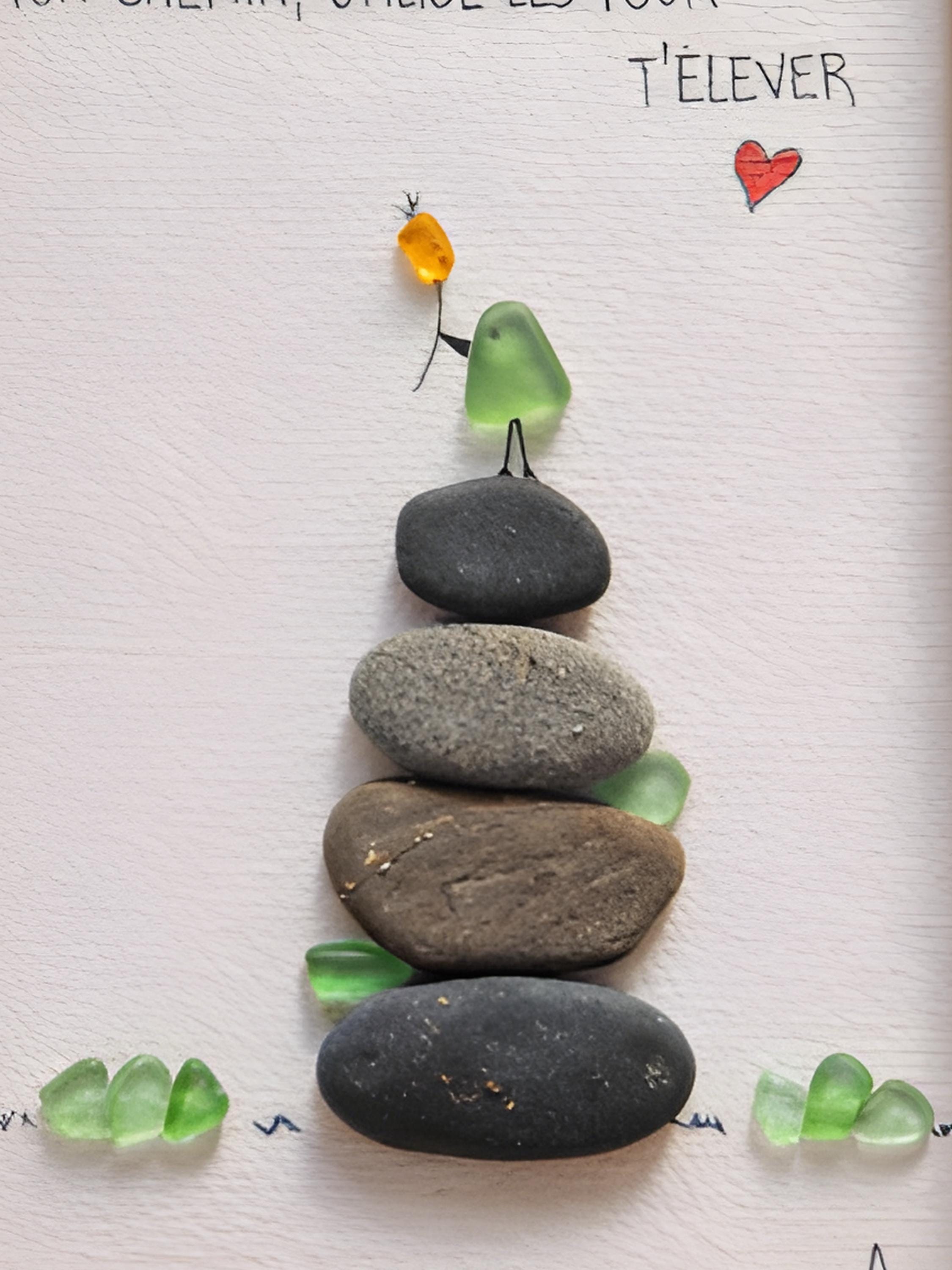 Pebble Art Frame Inspirational Quote – Sea Glass Wall Art ...