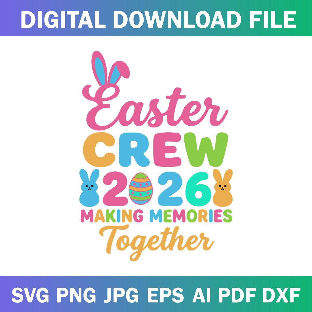 Family Easter Crew 2026 Svg Png,retro Bunny Carrot Easter,matching ...