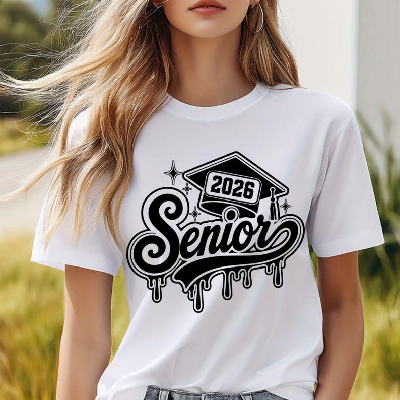 Senior 2026 Graduation Cap SVG, High School Grad Shirt File (digital ...