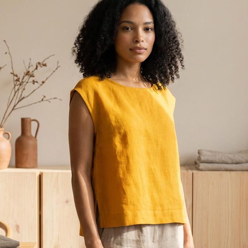 Linen Tops - Etsy