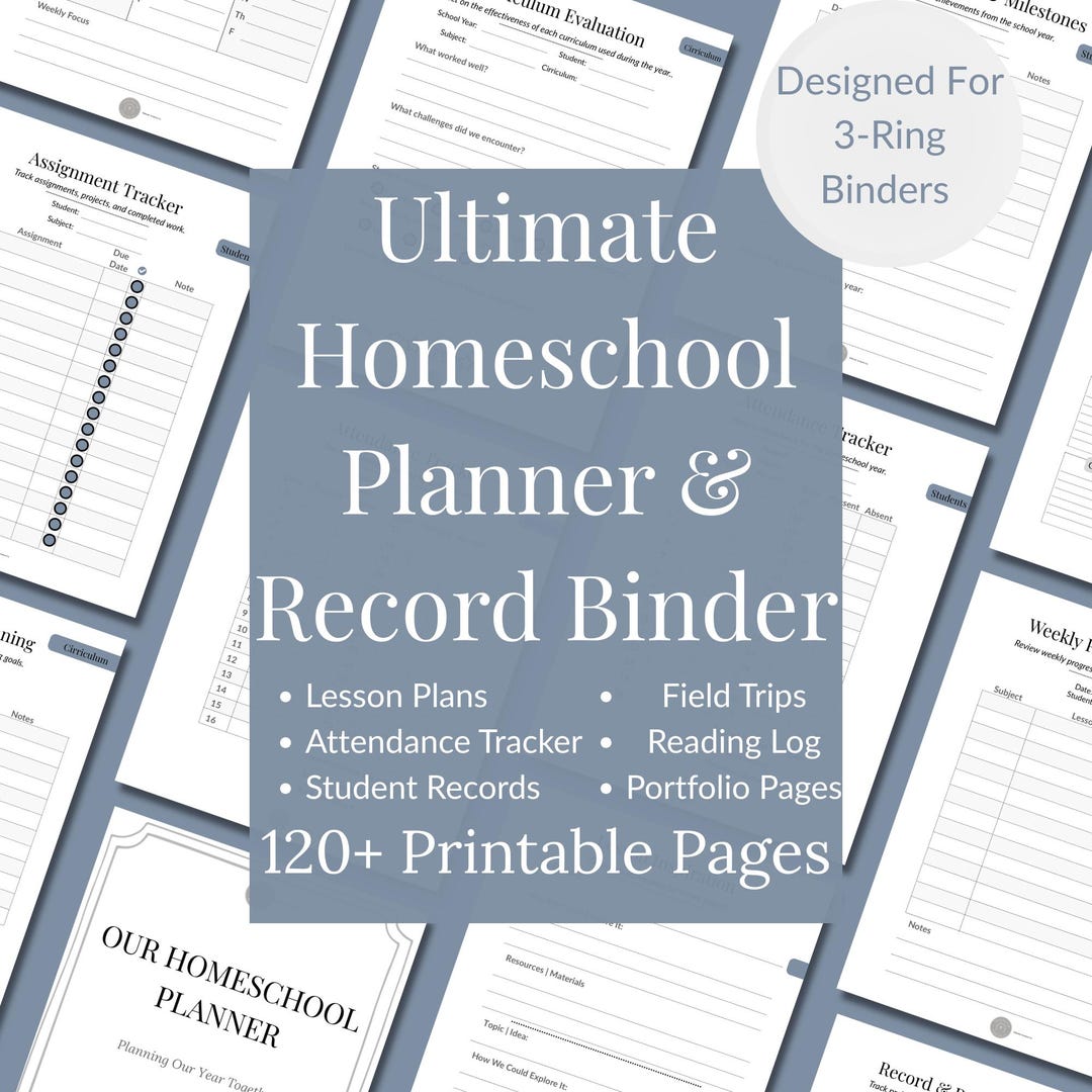 Homeschool Planner Printable | 120+ Page Homeschool Record Keeping ...