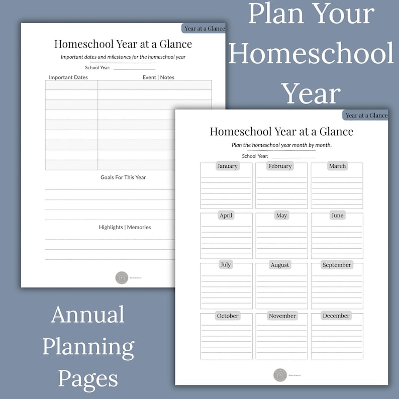 Homeschool Planner Printable Binder | Lesson Plan, Attendance, Records ...
