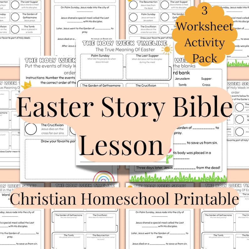 Christian Easter Activity Pack | Holy Week Bible Lesson Worksheets ...