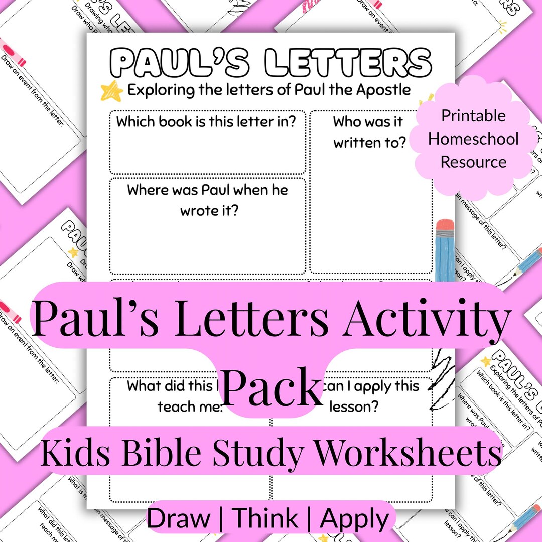 Paul's Letters Kids Bible Study Worksheets | Christian Homeschool ...