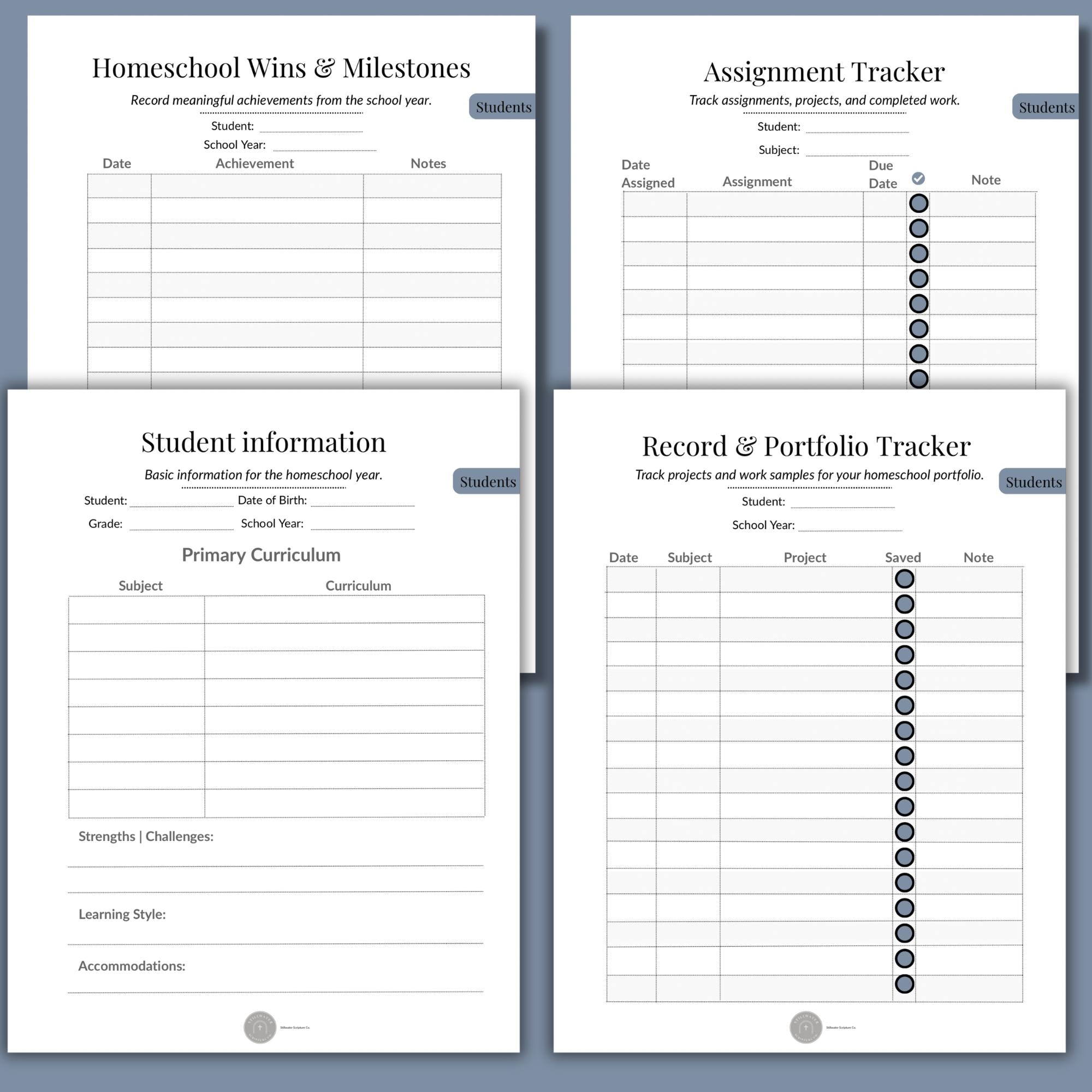 Homeschool Planner Printable Binder | Lesson Plan, Attendance, Records ...