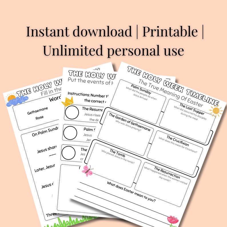 Christian Easter Activity Pack | Holy Week Bible Lesson Worksheets ...