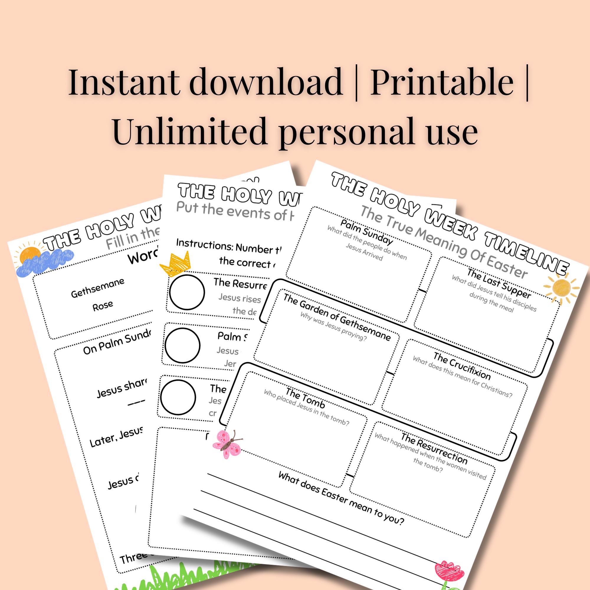 Christian Easter Activity Pack | Holy Week Bible Lesson Worksheets ...
