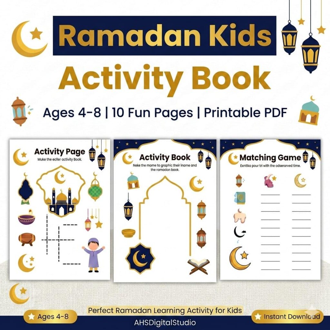 Ramadan Kids Activity Book Printable, Islamic Activity Book for Kids ...