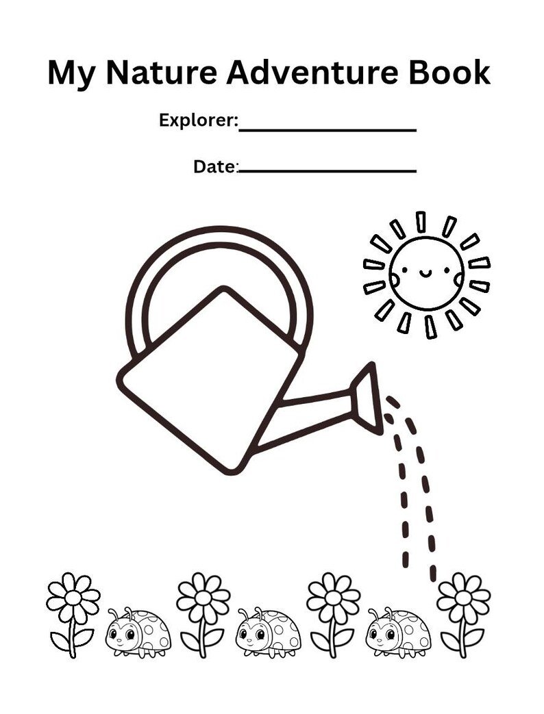 5-page Nature Adventure Activity Book Kids Garden Coloring & Science ...