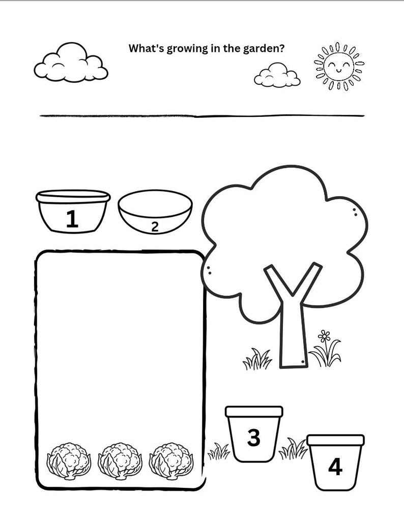 5-page Nature Adventure Activity Book Kids Garden Coloring & Science ...