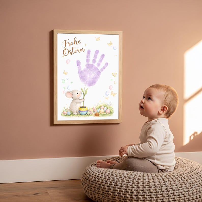 Ostern Handabdruck Vorlage Maus – Oster Bastelvorlage Kinder ...