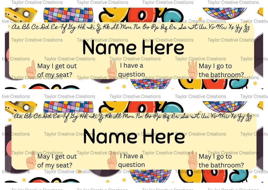 Editable Printable Nameplates | 90s Themed | Educational Classroom ...