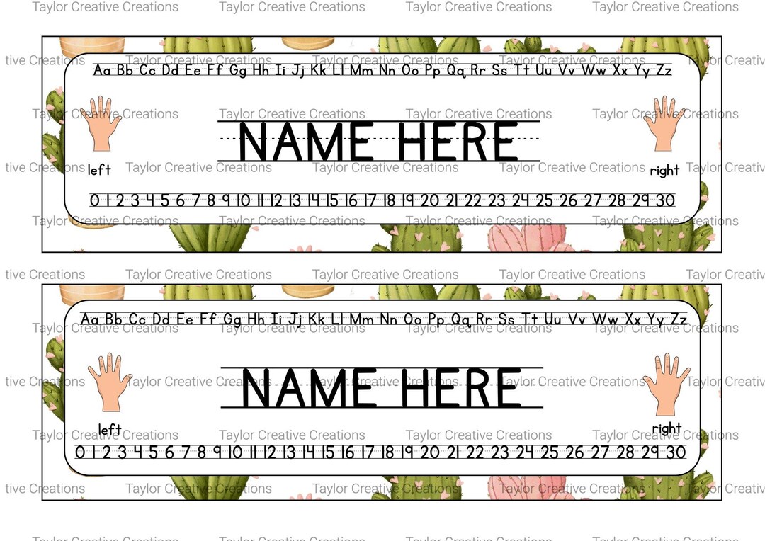 Editable Printable Nameplates | Cactus | Educational Classroom Decor ...