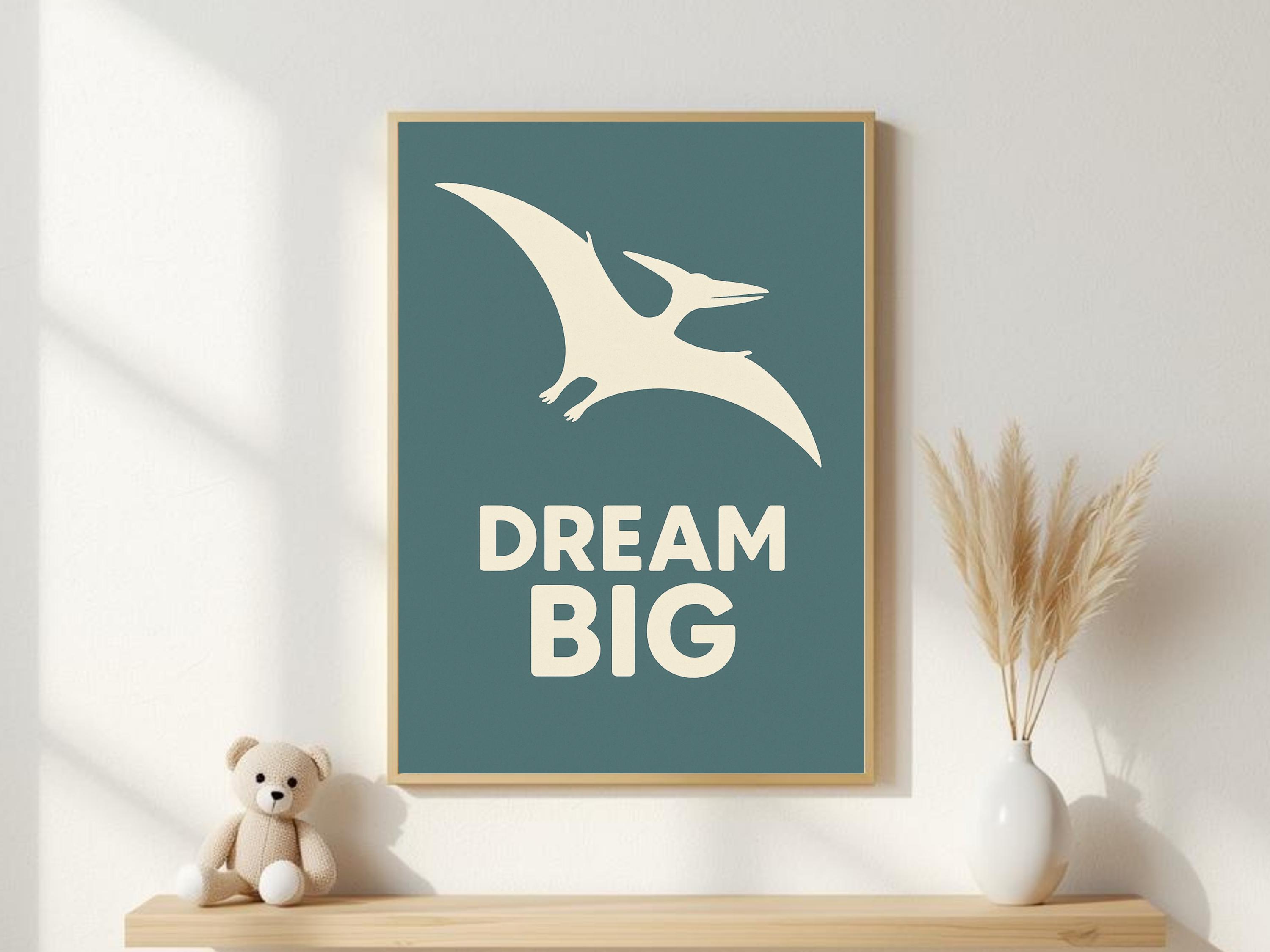 Be Brave Dinosaur Wall Art Set of 6 – Minimalist Retro Dino Quotes (t ...