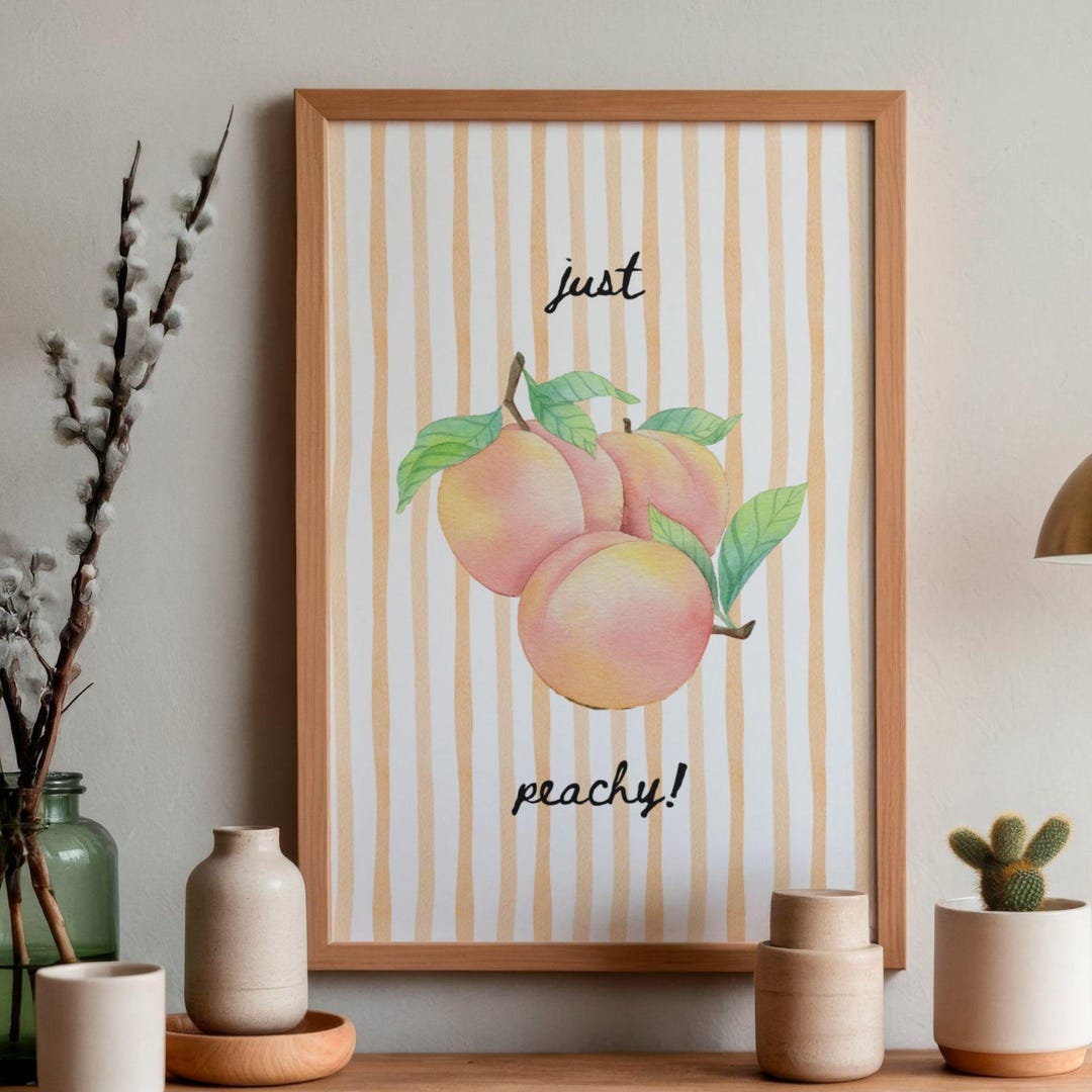 Just Peachy! Wall Art Print, Preppy Printable Wall Art, College Dorm ...