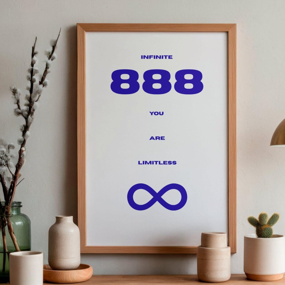 888 Angel Number Print, Affirmation Poster, Printable Wall Art ...