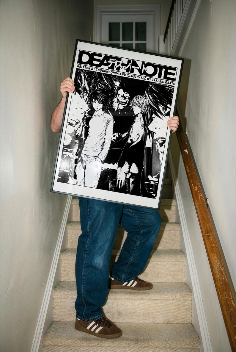 Poster Print Fanart Death Note Poster - Light Yagami & L Anime Wall Art ...