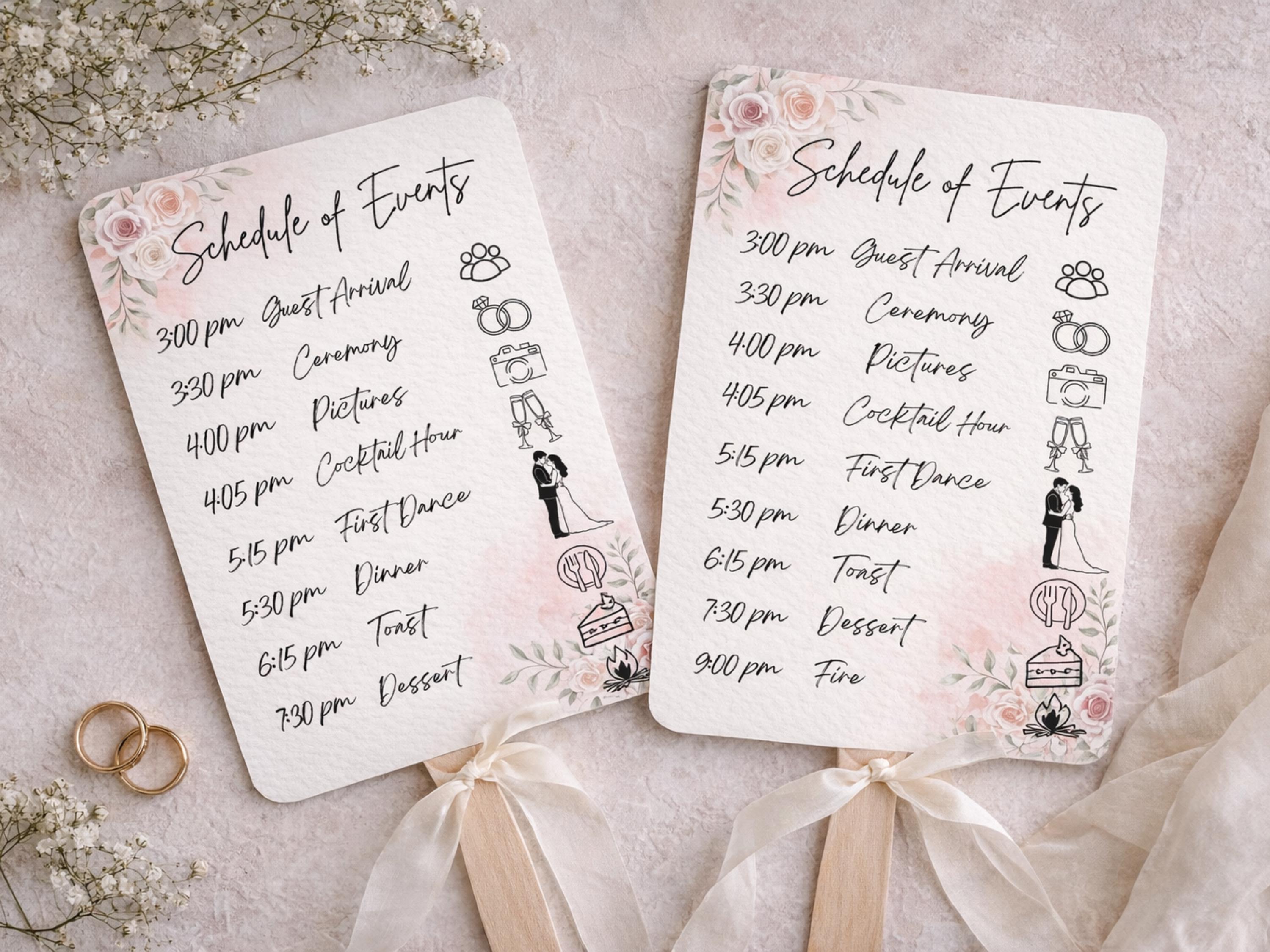 Rustic Fall Wedding Timeline Template, Editable Schedule of Events ...