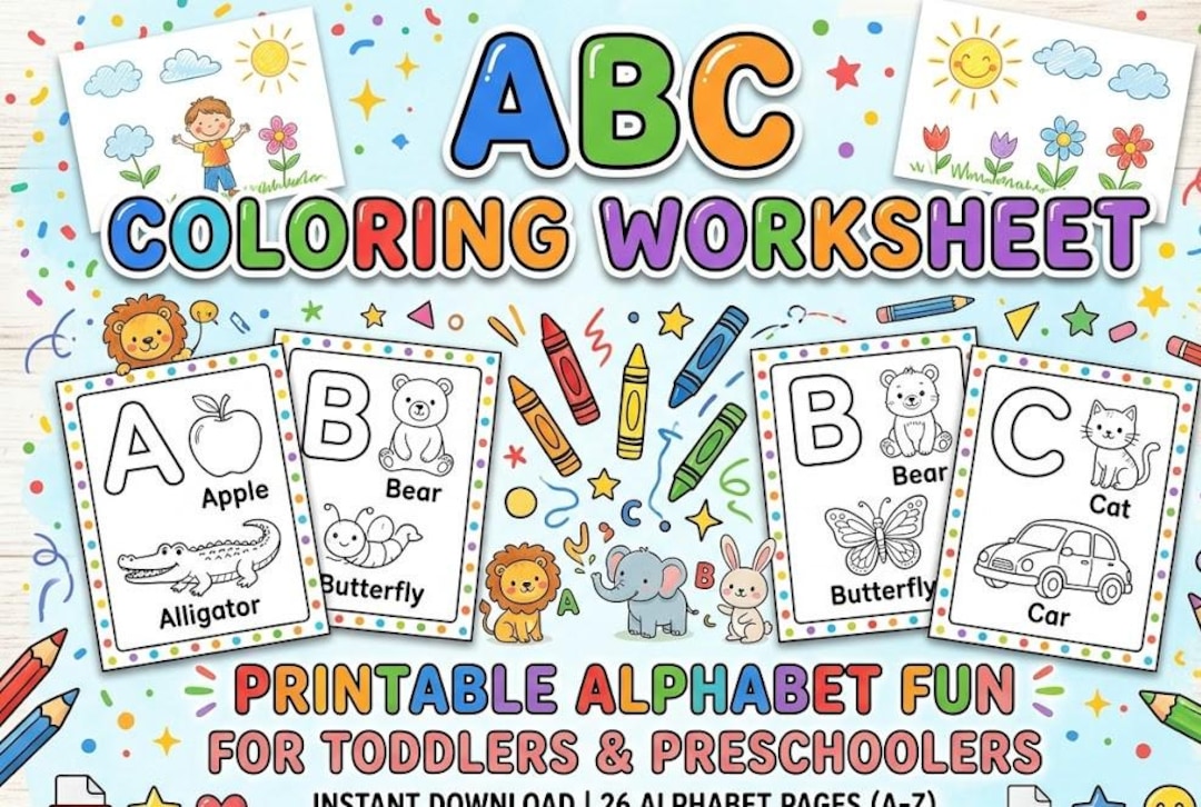 ABC Coloring Pages, Alphabet Printable Activity, Toddler Preschool ...