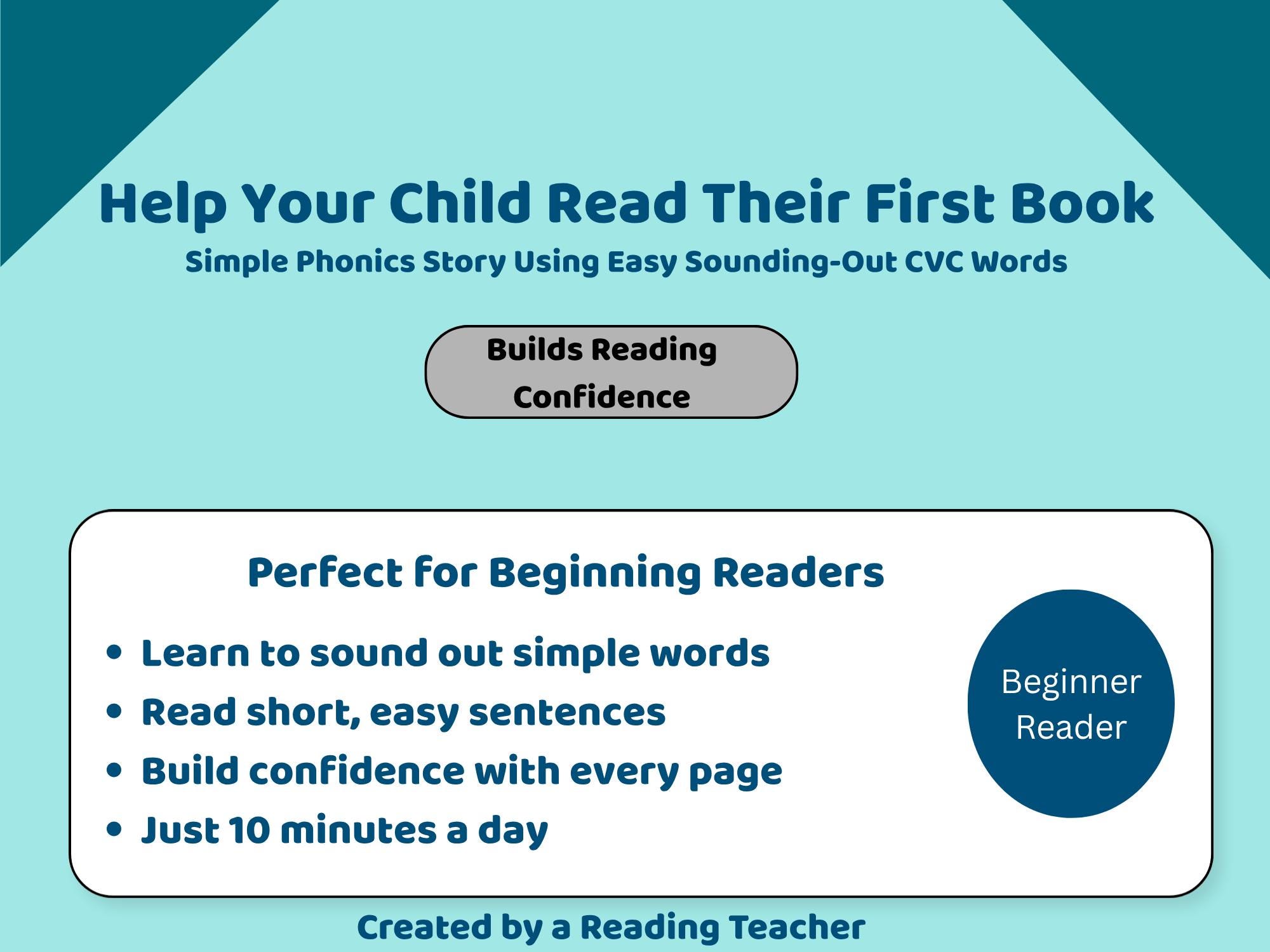 Decodable Reader CVC Words for Beginner Readers | Learn to Read Phonics ...