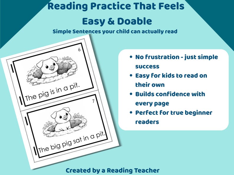 Decodable Reader CVC Words for Beginner Readers | Learn to Read Phonics ...