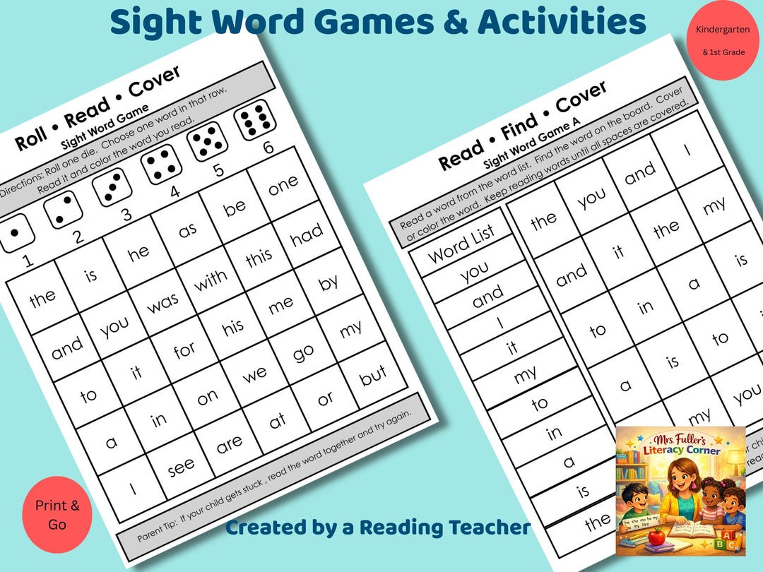 Sight Word Games and Activities | Pre-primer Sight Words | Kindergarten ...