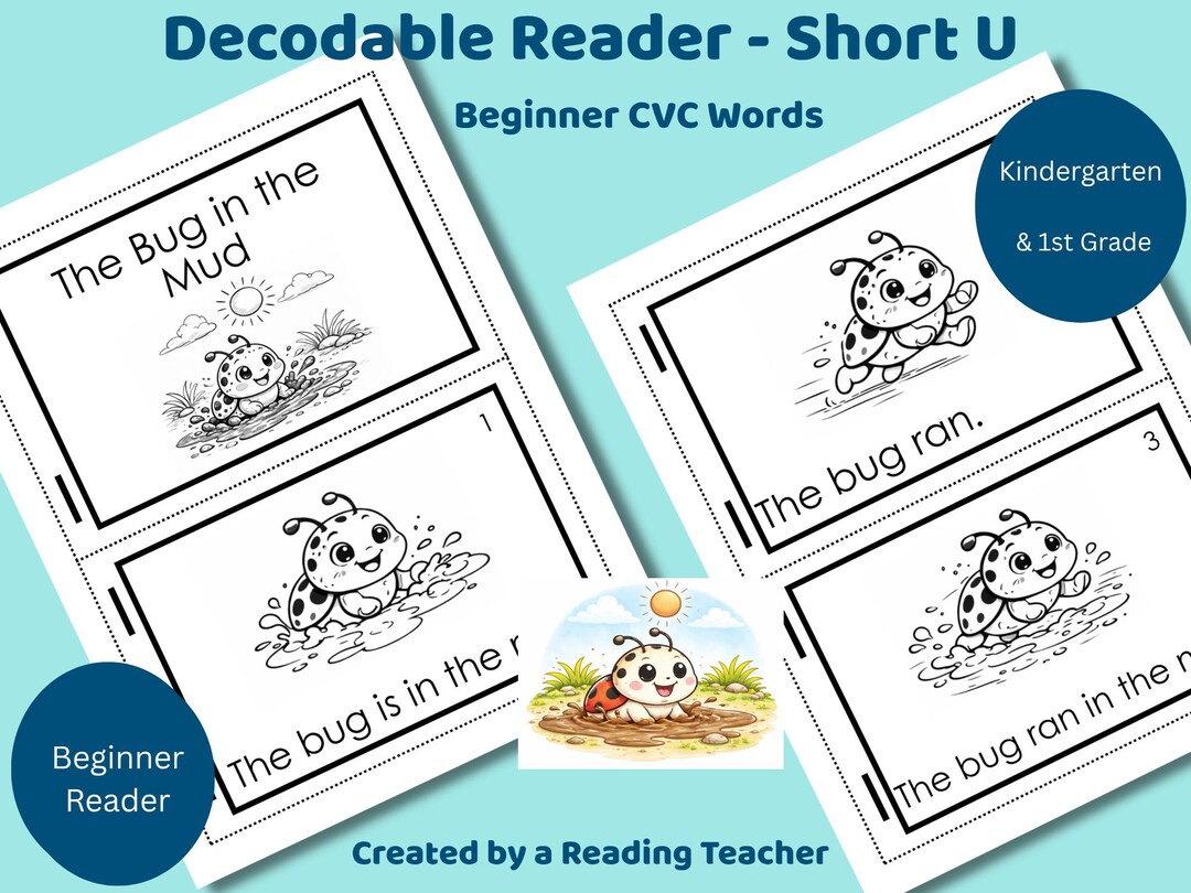 Decodable Reader CVC Words for Beginner Readers |learn to Read Phonics ...