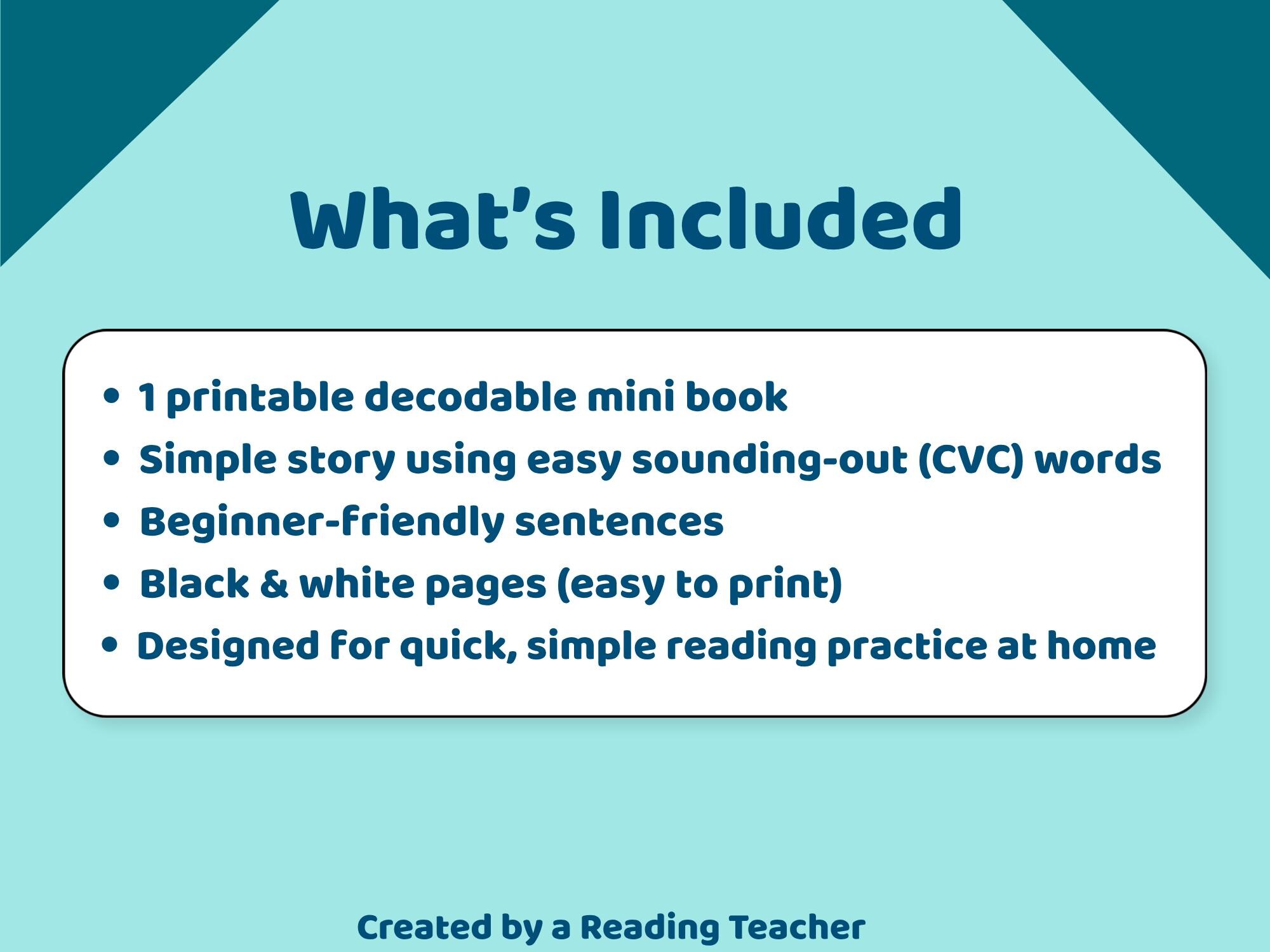 Decodable Reader CVC Words for Beginner Readers | Learn to Read Phonics ...
