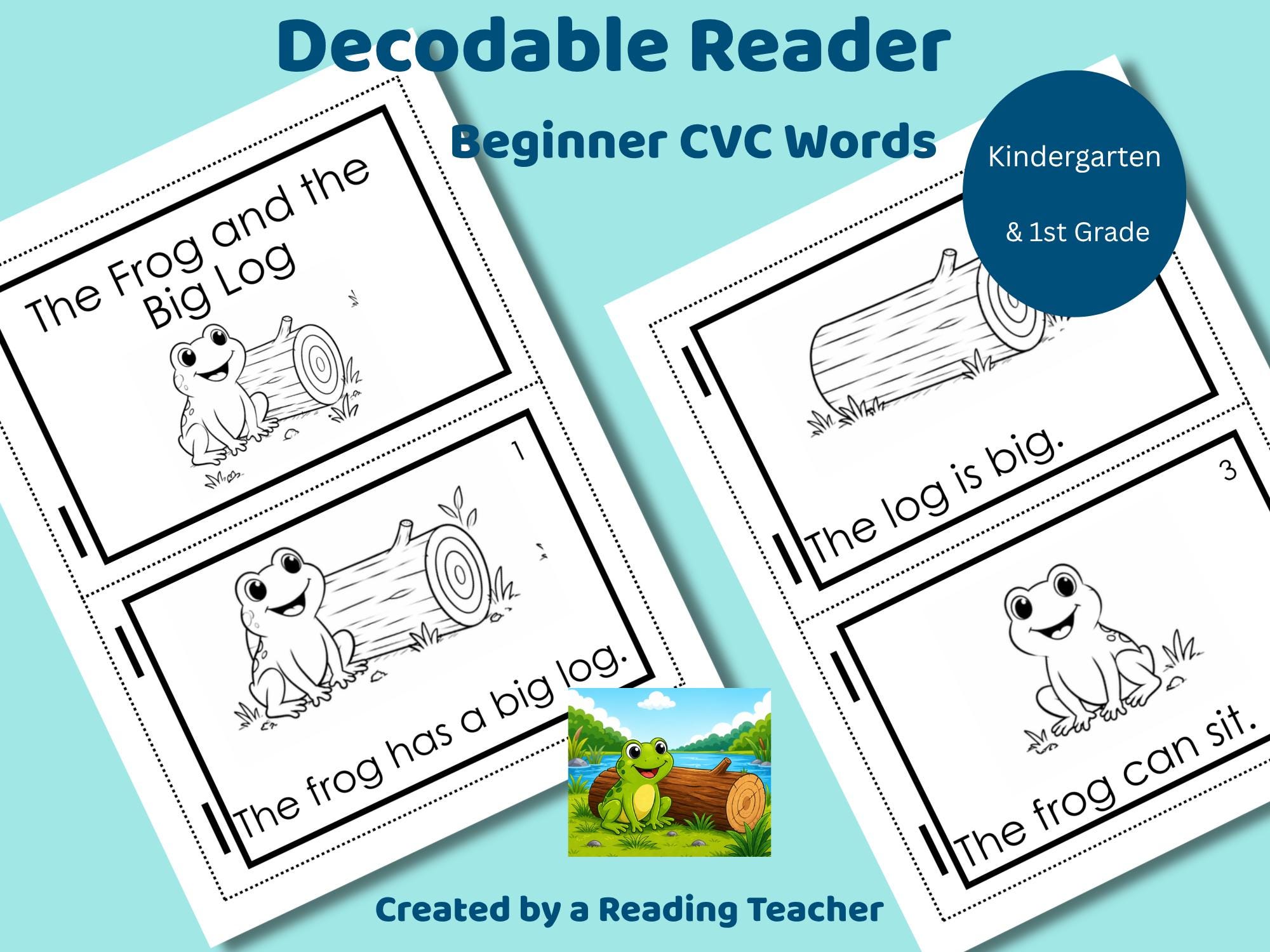 Decodable Reader | CVC Words Phonics Book | Learn to Read Printable ...