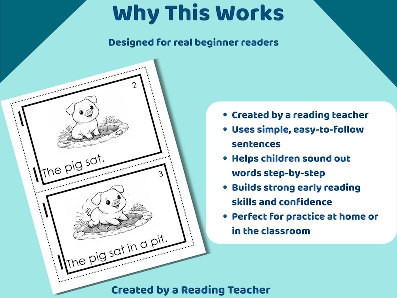 Decodable Reader CVC Words for Beginner Readers | Learn to Read Phonics ...