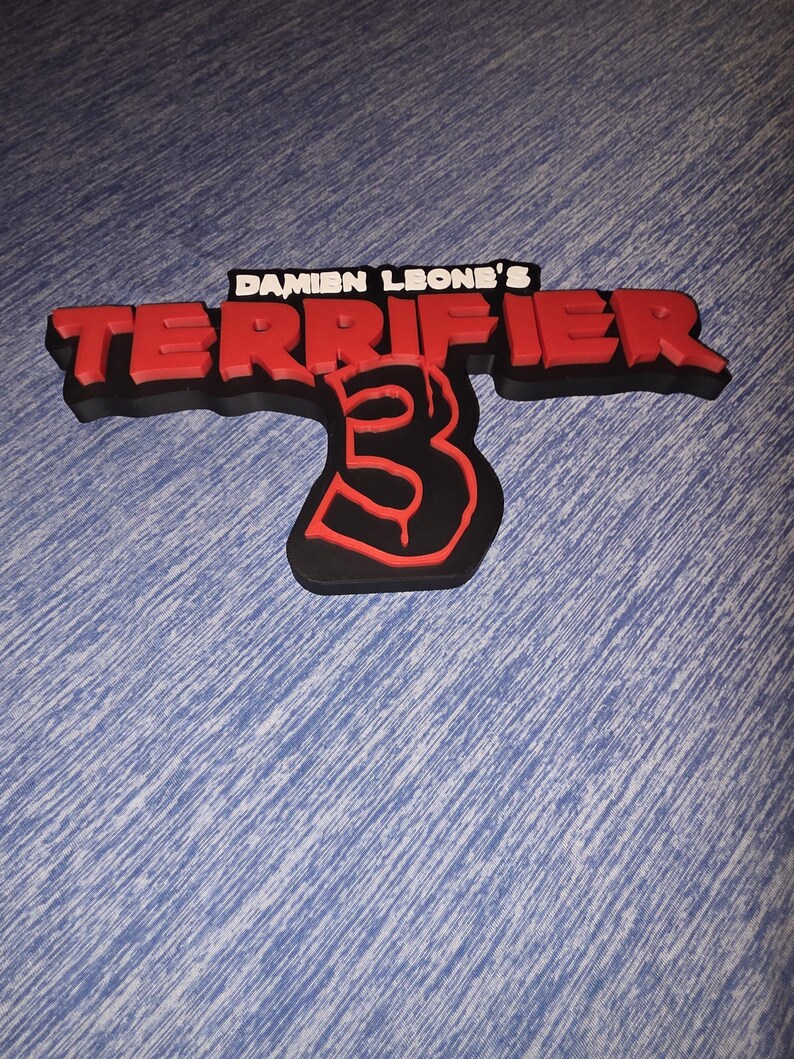 Terrifier 3 Art the Clown Logo Sign 10" Long – Horror 3d Print Prop ...