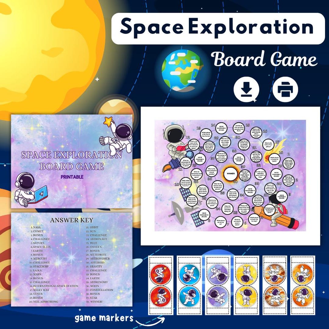 Space Exploration Board Game - Downloadable and Printable - Etsy