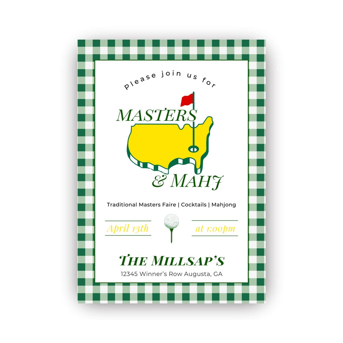 Masters & Mahj Party Bundle | Editable Canva Invite + Masters Mahjong ...