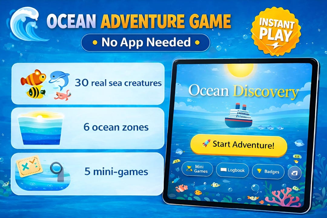 Ocean Animals Interactive Learning Game for Kids 4-10 | Digital ...