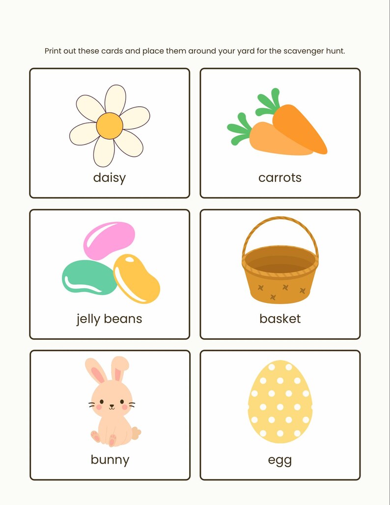 Easter Scavenger Hunt Printable Game | Kids Egg Hunt Clues (PDF ...