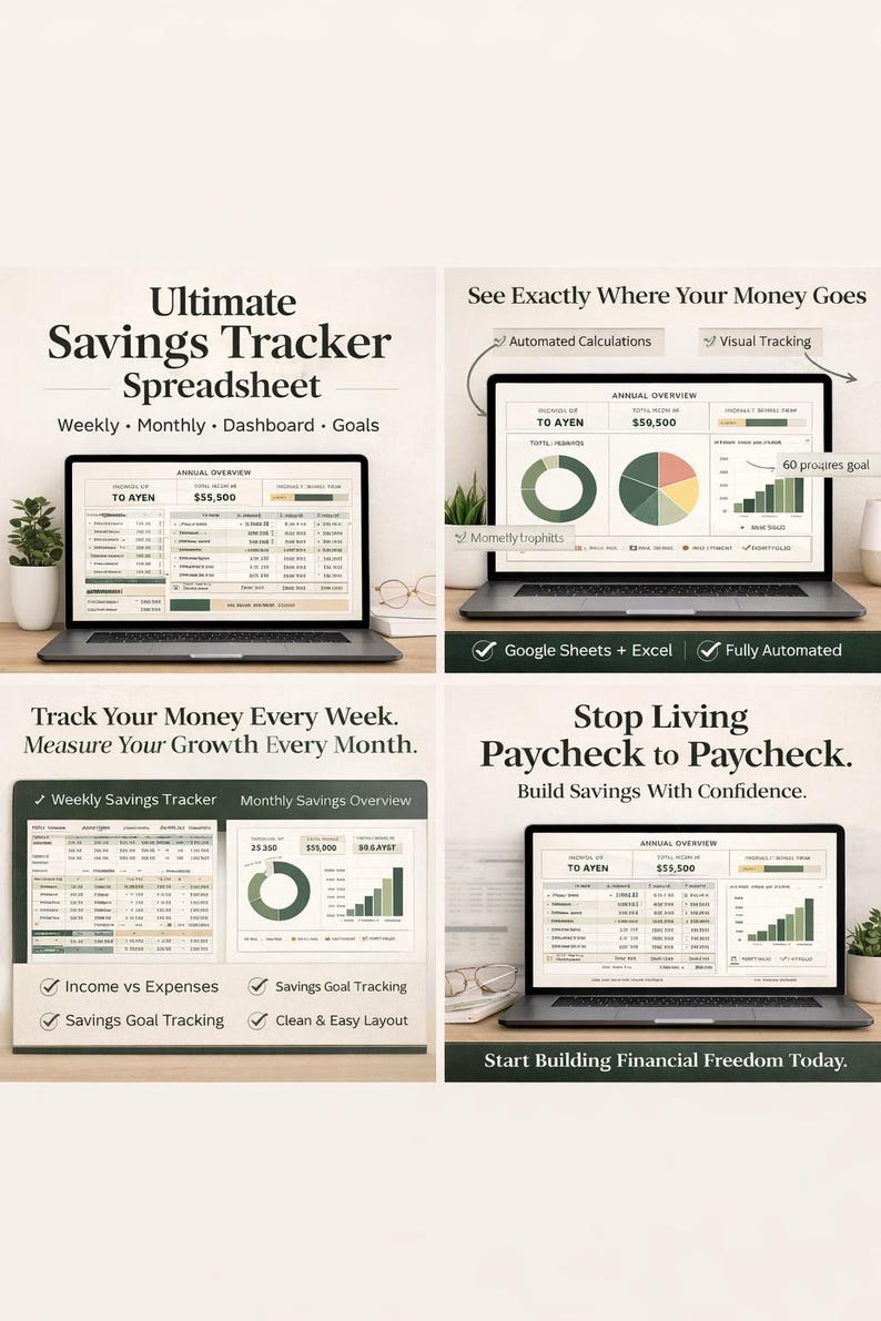 Savings Tracker Spreadsheet | Weekly Budget Planner, Goal Tracker ...
