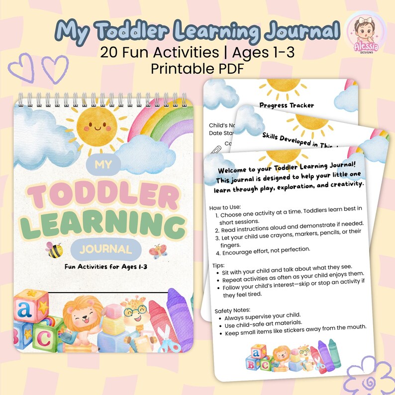Toddler Learning Journal | 20 Montessori Activities Ages 1-3 (printable ...