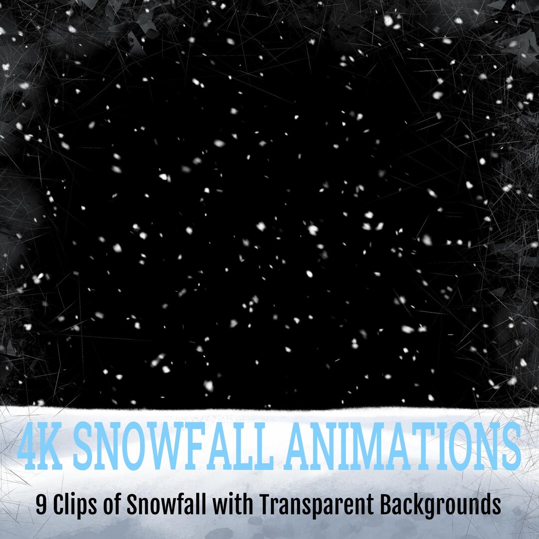 4K Snowfall Overlay Animation Bundle - Prores 4444, Transparent ...