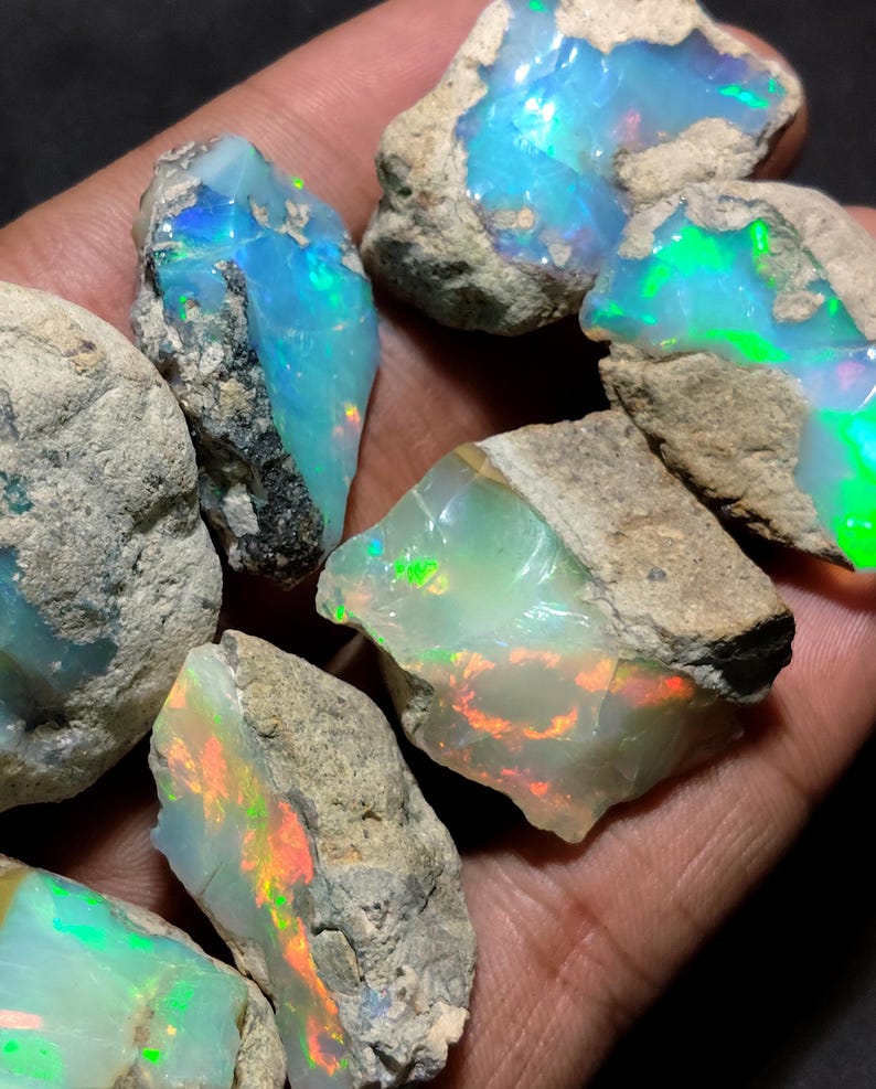 Natural Ethiopian Fire Opal Rough Crystal Lot, Loose Gemstones, Uncut ...