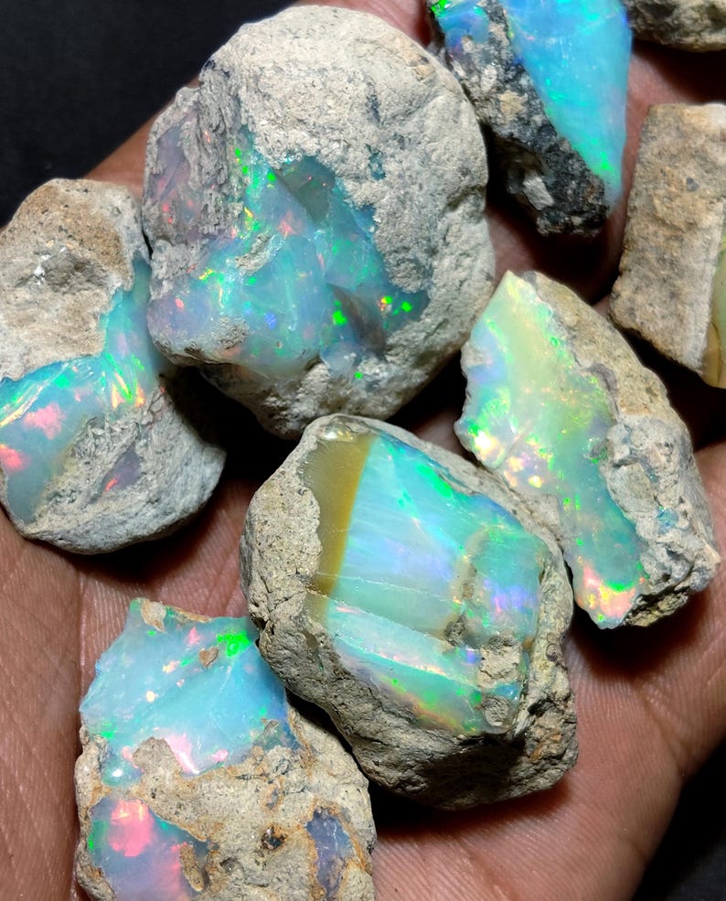 Natural Ethiopian Fire Opal Rough Crystal Lot, Loose Gemstones, Uncut ...