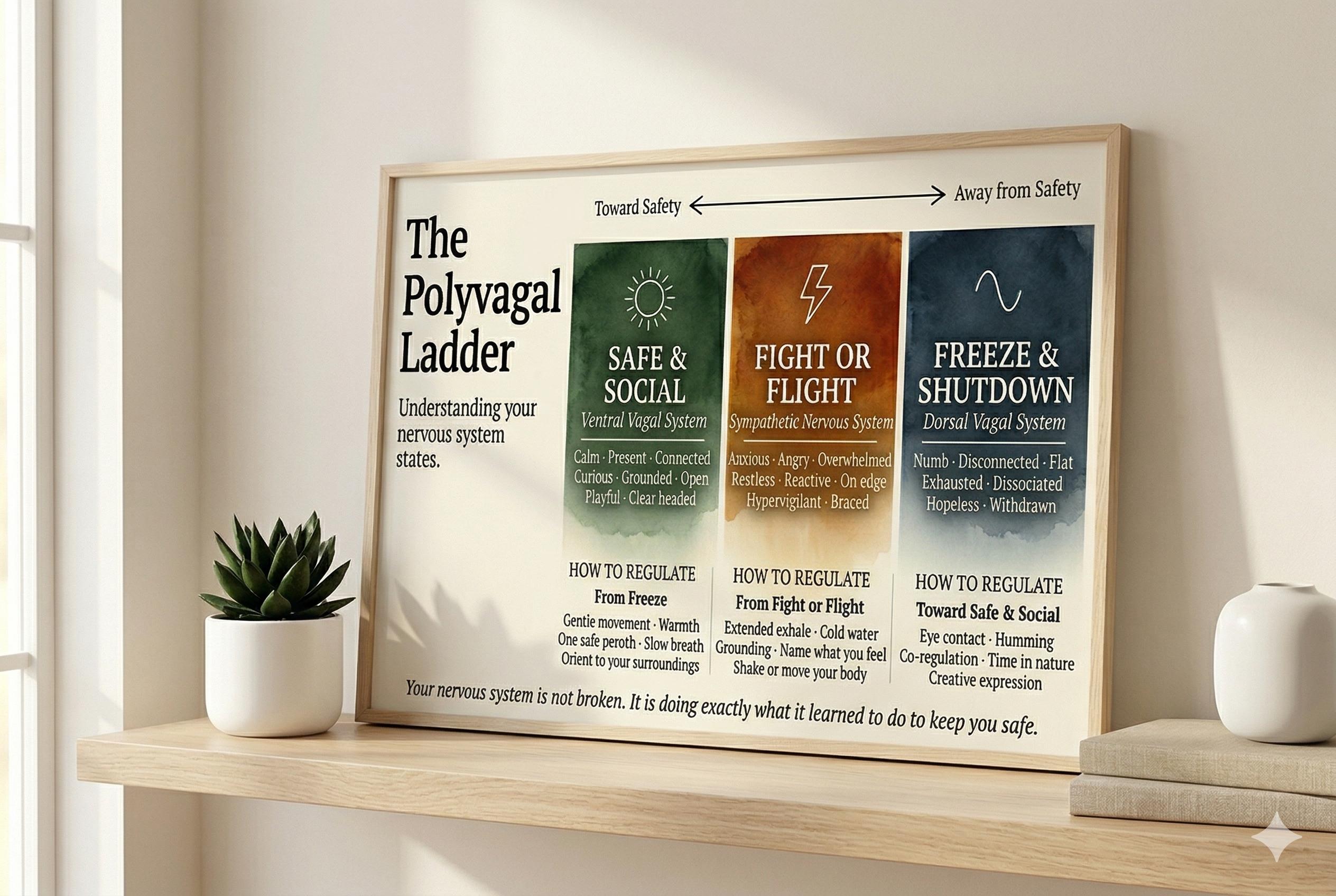 Polyvagal Ladder Poster | Nervous System Education, Therapy Resource ...