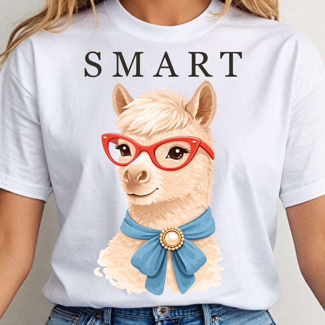 Smart Llama PNG, Red Glasses, Sassy Farm Animal Design (digital ...