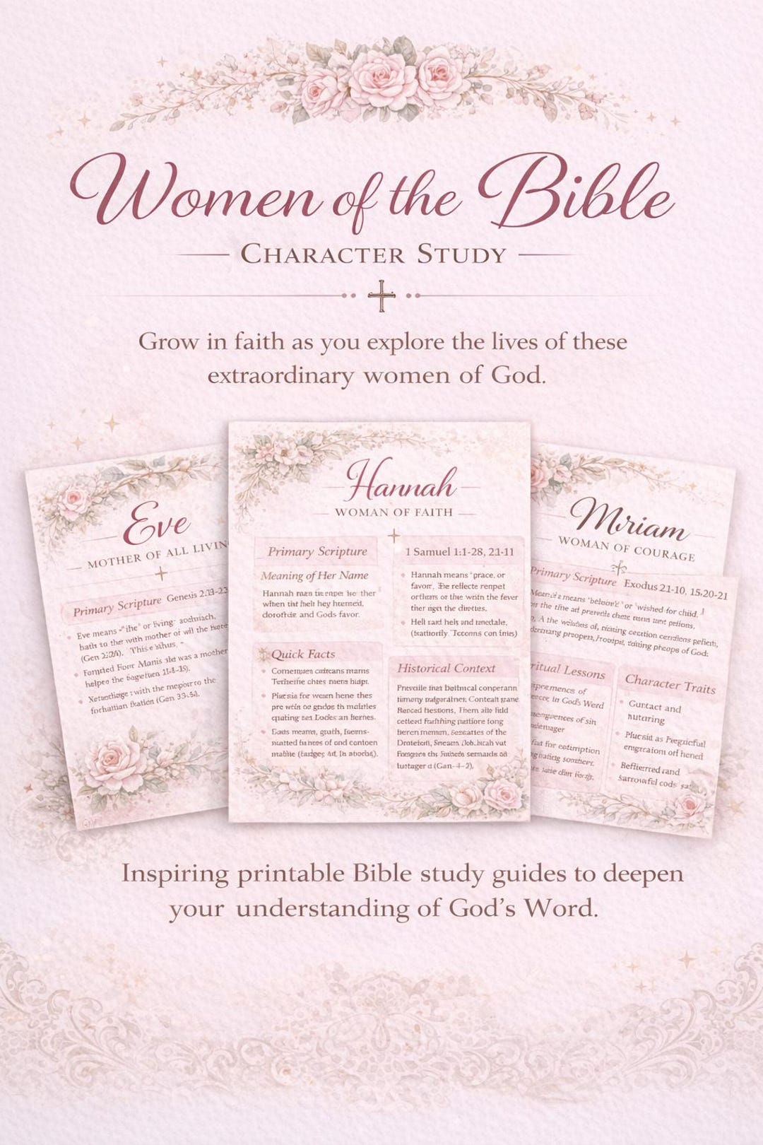 Etude de personnage Femmes de la Bible imprimable - Etsy France
