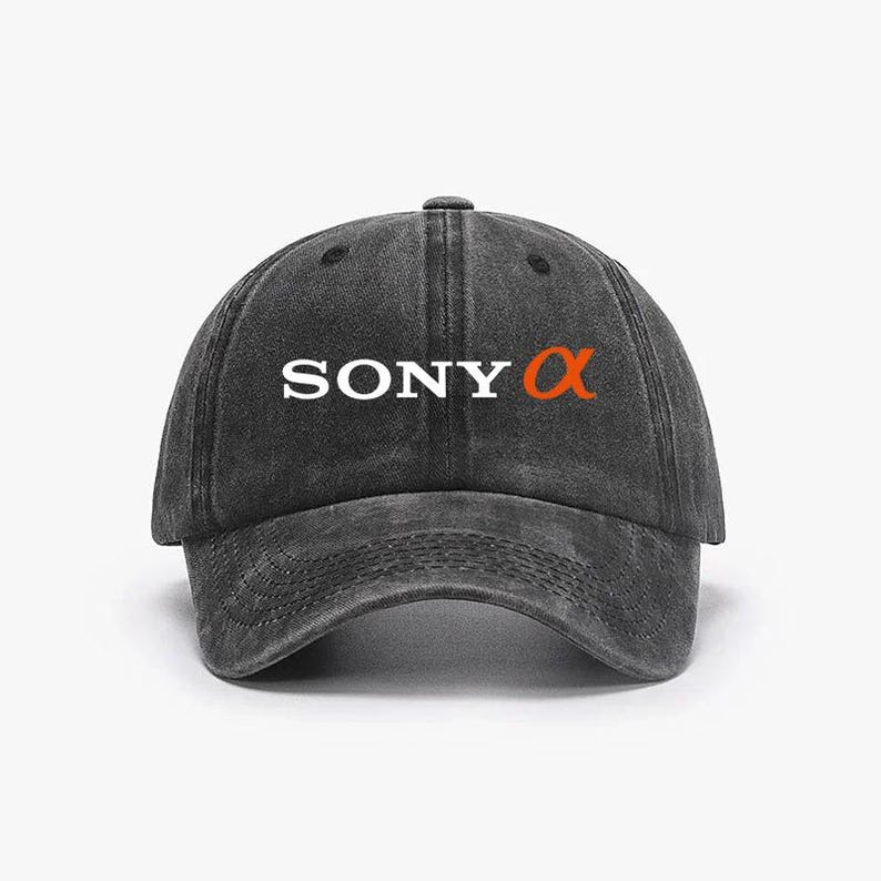Sony Alpha Fullframe Camera Vintage Washed Baseball Cap - Printed Logo ...