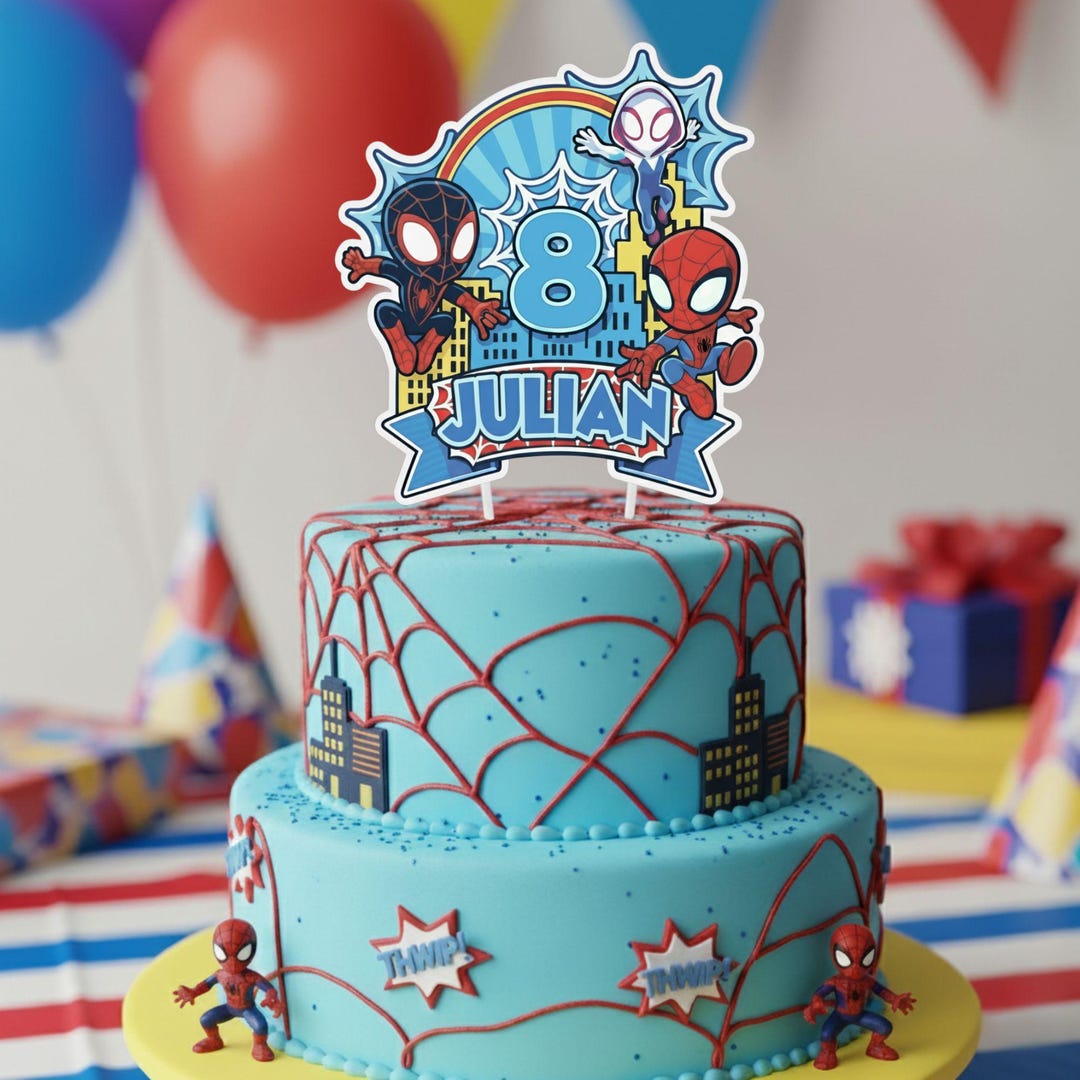 Personalized Spider Heroes Cake Topper, Spider Verse Birthday - Etsy