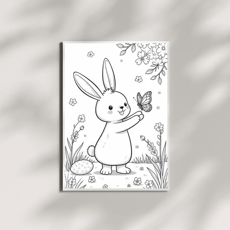 Easter Coloring Pages for Kids Printable, 20 A4 Coloring Sheets, Bunny ...