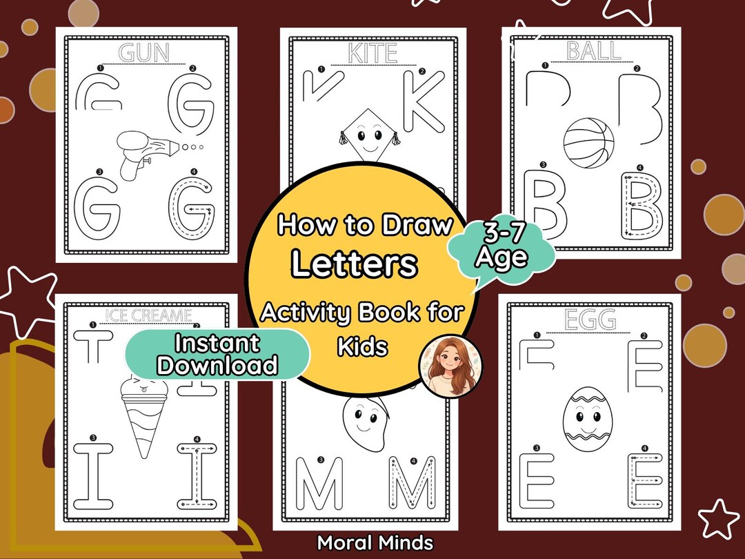 Alphabet Drawing Activity Book for Kids | Learn Letters A-Z (digital ...